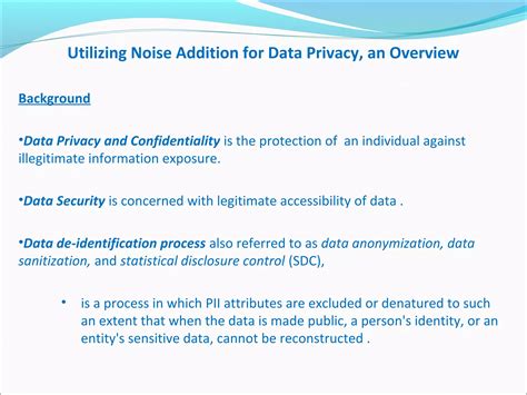 Utilizing Noise Addition For Data Privacy An Overview Pdf