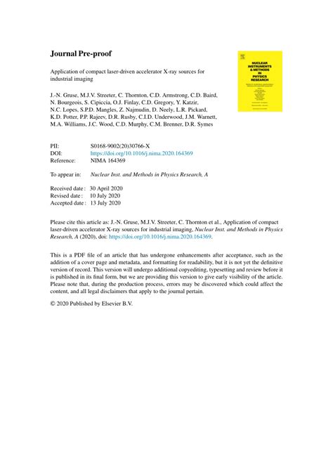 Pdf Application Of Compact Laser Driven Accelerator X Ray Sources For