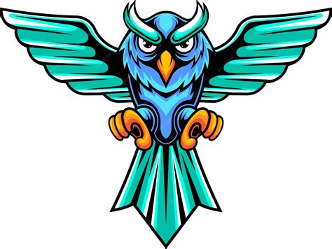 Иллюстрация логотипа талисмана совы с векторным вектором высшего качества Премиум вектор