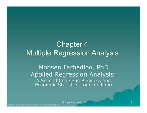 Ch04 MF Chapter 4 Notes Multiple Regression I 1 Chapter 4 Multiple