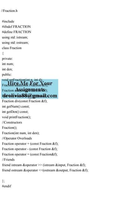 fraction h include iostream ifndef fraction define fr pdf