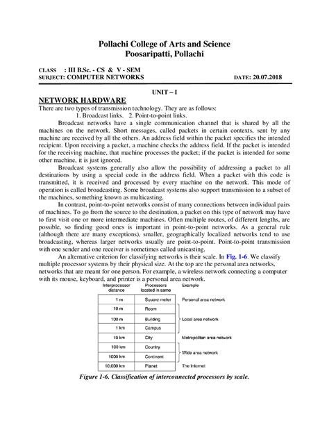 Computer Networks Lecture Notes Unit I Docsity