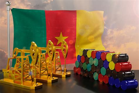 카메룬의 석유 시장 금과 금속 배럴로 만든 오일 펌프 석유 생산 저장 및 가치의 개념 배경에 카메룬 국기입니다 3d 렌더링 0명에 대한 스톡 사진 및 기타 이미지 Istock