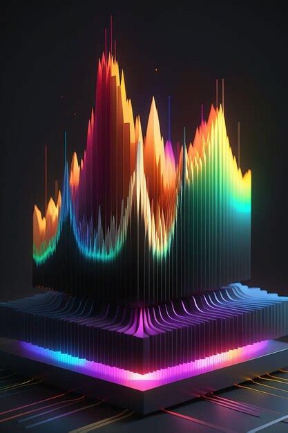 Premium Photo Colorful 3d Cube And Audio Spectrum Visualization