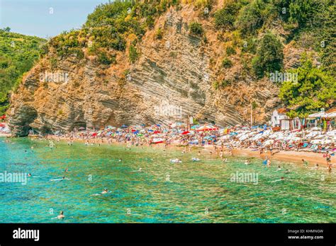 Budva Montenegro August 18 2017 Fragment Of Mogren Beach In Budva