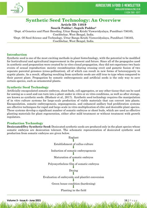 PDF Synthetic Seed Technology An Overview PDF Synthetic Seed Technology An Overview