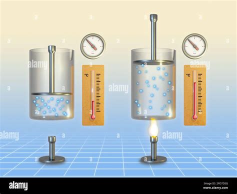 Gas Constant Experiment Gas Law Experiment Black And White Stock