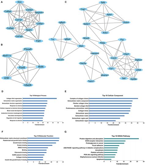 functional annotation of top three modules in the ppi network a