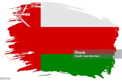 오만 브러시 스트로크 플래그 벡터 배경입니다 손으로 그린 그런지 스타일 오만 고립 배너 거친에 대한 스톡 벡터 아트 및 기타