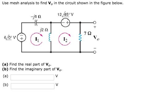 solved use mesh analysis to find v0 in the circuit shown in