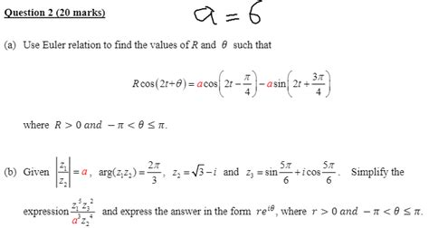Solved Question Marks A Use Euler Relation To Find Chegg