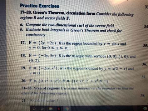 Solved Practice Exercises Green S Theorem Chegg