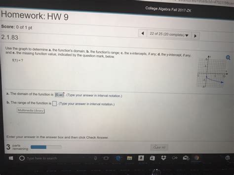 Solved Use The Graph To Determine A The Functions Domain