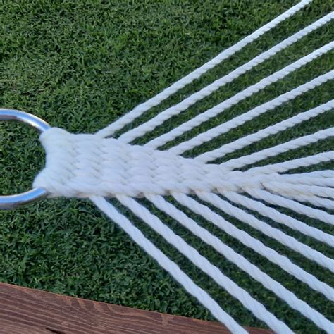 Resort King Polyester Rope Hammock In Cream Hammock Shop