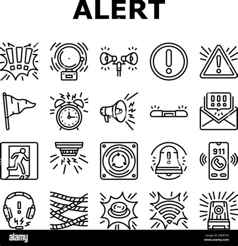 Alert Attention Signal Caution Icons Set Vector Stock Vector Image