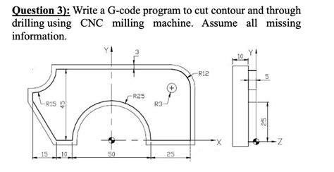 Solved Question Write A G Code Program To Cut Contour Chegg