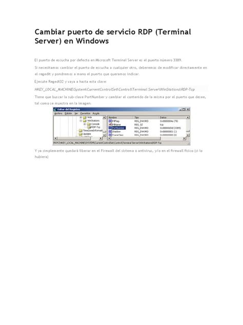 Cambiar Puerto De Servicio Rdp Pdf