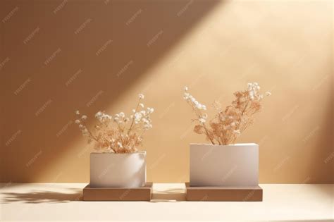 Premium Ai Image 3d Polystyrene Square Stands Showcasing Packaging