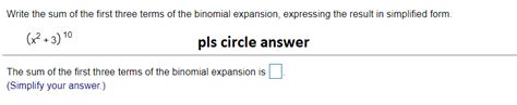 Solved Write The Sum Of The First Three Terms Of The
