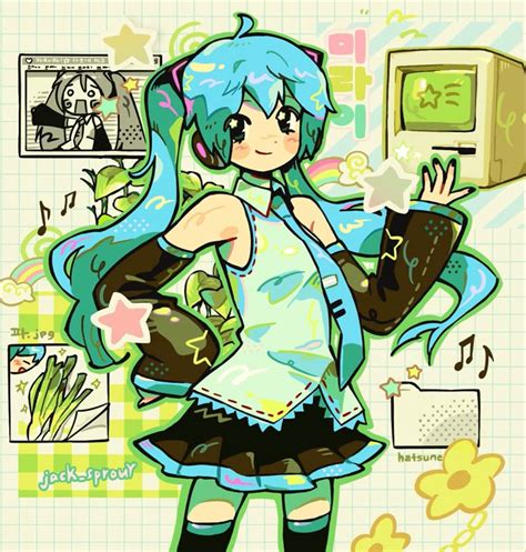 Mikuleek Miku Hatsune Chibi Cute Drawings Character Design