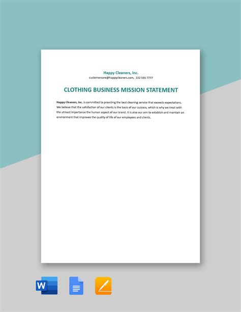 Mission Statement Templates In Word To Download