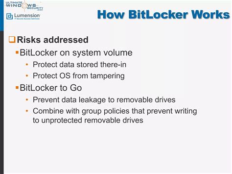 Bit Locker Drive Encryption How It Works And How It Compares Pptx