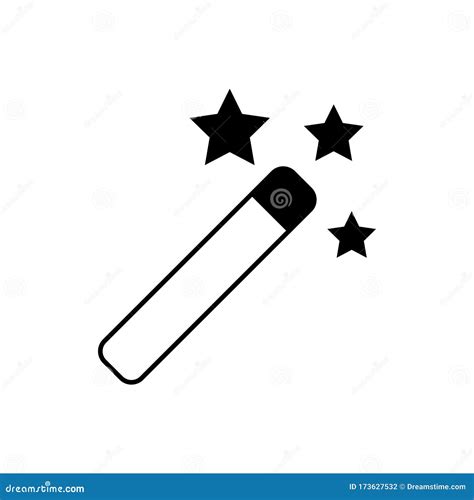 Magic Stick Outline Icon Symbol Logo Illustration For Mobile Concept And Web Design Stock