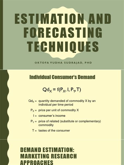 10a Estimation And Forecasting Techniques Pdf Forecasting Regression Analysis