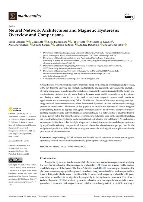 Pdf Neural Network Architectures And Magnetic Hysteresis Overview And Comparisons