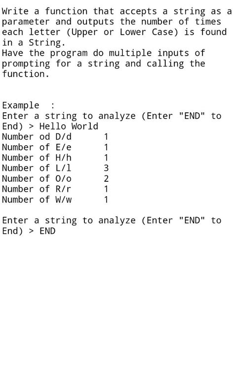 Solved Write A Function That Accepts A String As A Parameter