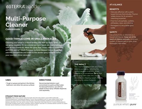 Abode Multi Purpose Surface Cleaner Concentrate Doterra Essential Oils