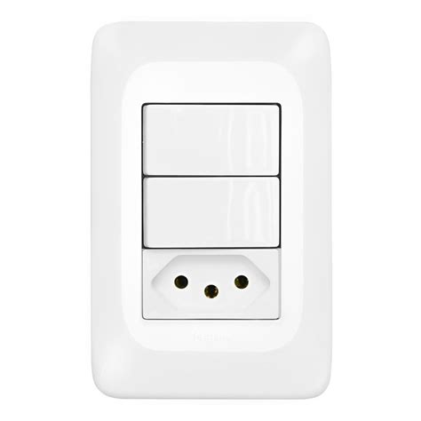 Conjunto 2 Interruptor 1 Tomada 2pt Pial Pop Lgx113 Pial Shopee Brasil