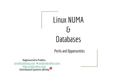 Linux Numa And Databases Perils And Opportunities Pdf