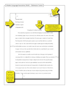 MLA Paper Formatting FREE Handout To Model M L A Front Page Submission Format