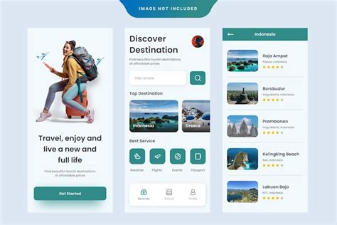 Premium Vector Modern Traveling Ui Design App Template Vector