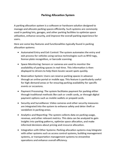 parking allocation system 1 download free pdf parking databases