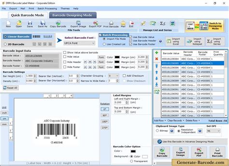 Batch Processing With Barcode Settings Generate