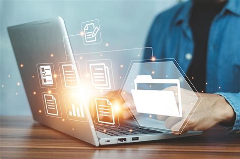 Premium Photo Document Management Concept Businessman Using Computer To Document Management