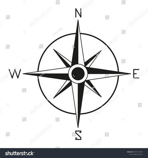 Compass Icon Vector Simple Symbol Stock Vector Royalty Free Shutterstock