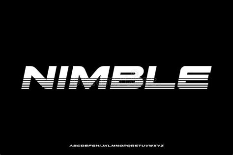 Modern Futuristic Slant Alphabet Display Font Vector With Line Stripe Style Stock Vector