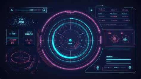 Premium Photo Hud Round Frames And Borders Aim Control And Digital Interface Hudgui For Game