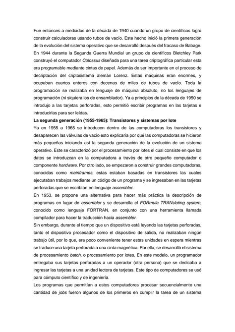 Solution Evoluci N Tipos Y Componentes De Los Sistemas Operativos Studypool