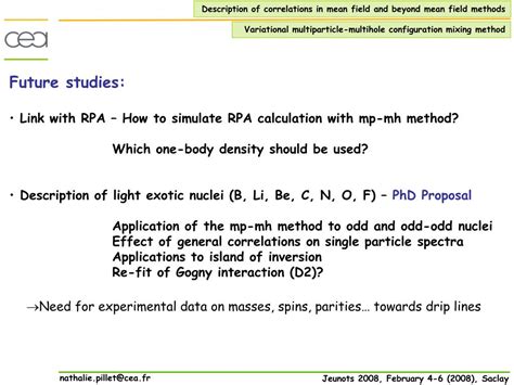 Ppt 1description Of Correlations In Mean Field And Beyond Mean Field Methods Powerpoint