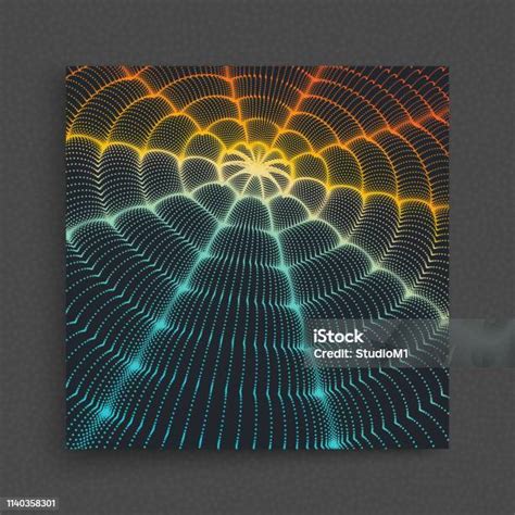 파급 효과와 3d 물결 모양 배경입니다 입자가 있는 벡터 일러스트입니다 디자인을 위한 그리드 표면 0명에 대한 스톡 벡터 아트 및 기타 이미지 Istock