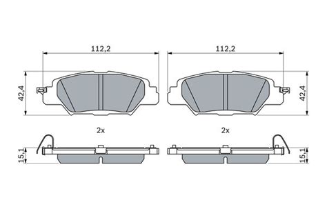 Brake Pad Set, disc brake - 0986460006 BOSCH - KAY0-26-48Z, KAY02648ZA ...