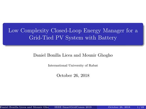 PDF Low Complexity Closed Loop Energy Manager For A Grid Tied PV System With Battery