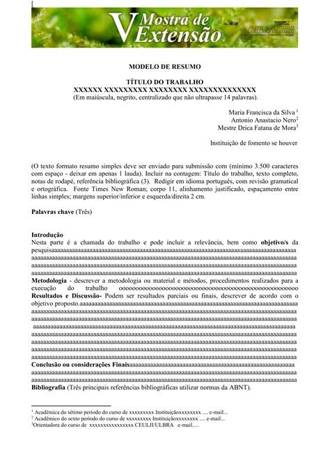 Modelo De Resumo