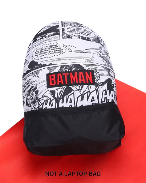 Buy Unisex Black Batman Comic Script Printed Small Backpack Online In India At Bewakoof
