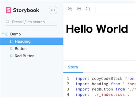 Storybook For Html Css Js Style Guide Tool Addons Storysource Iwbjp