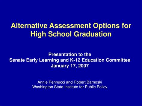 Ppt Alternative Assessment Options For High School Graduation